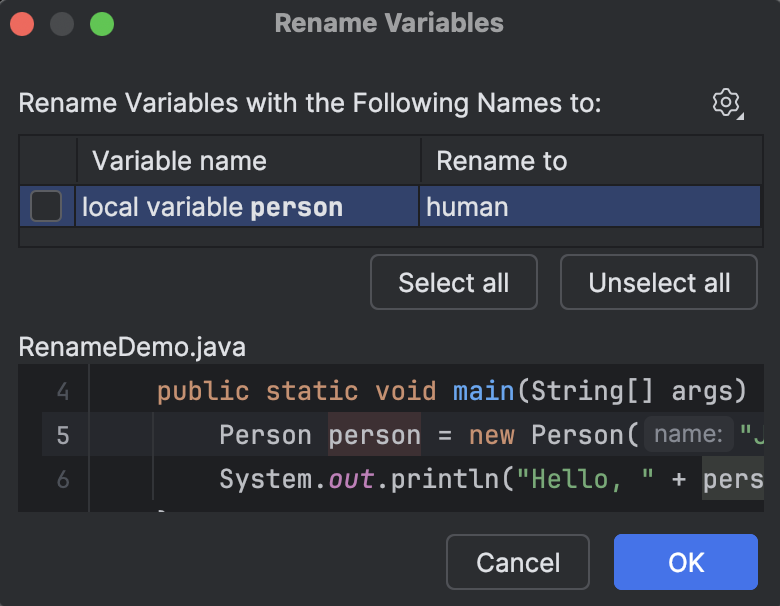 重命名重构 | IntelliJ IDEA 文档