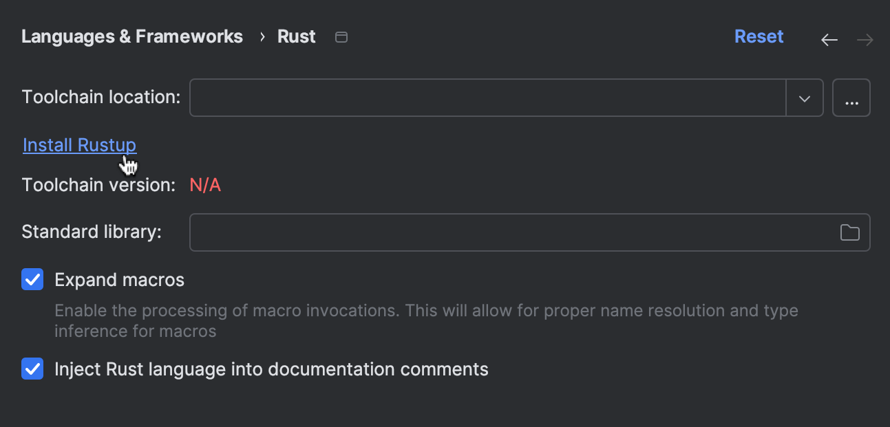 Rust | IntelliJ IDEA 文档