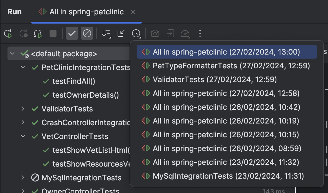 Explore test results | IntelliJ IDEA Documentation