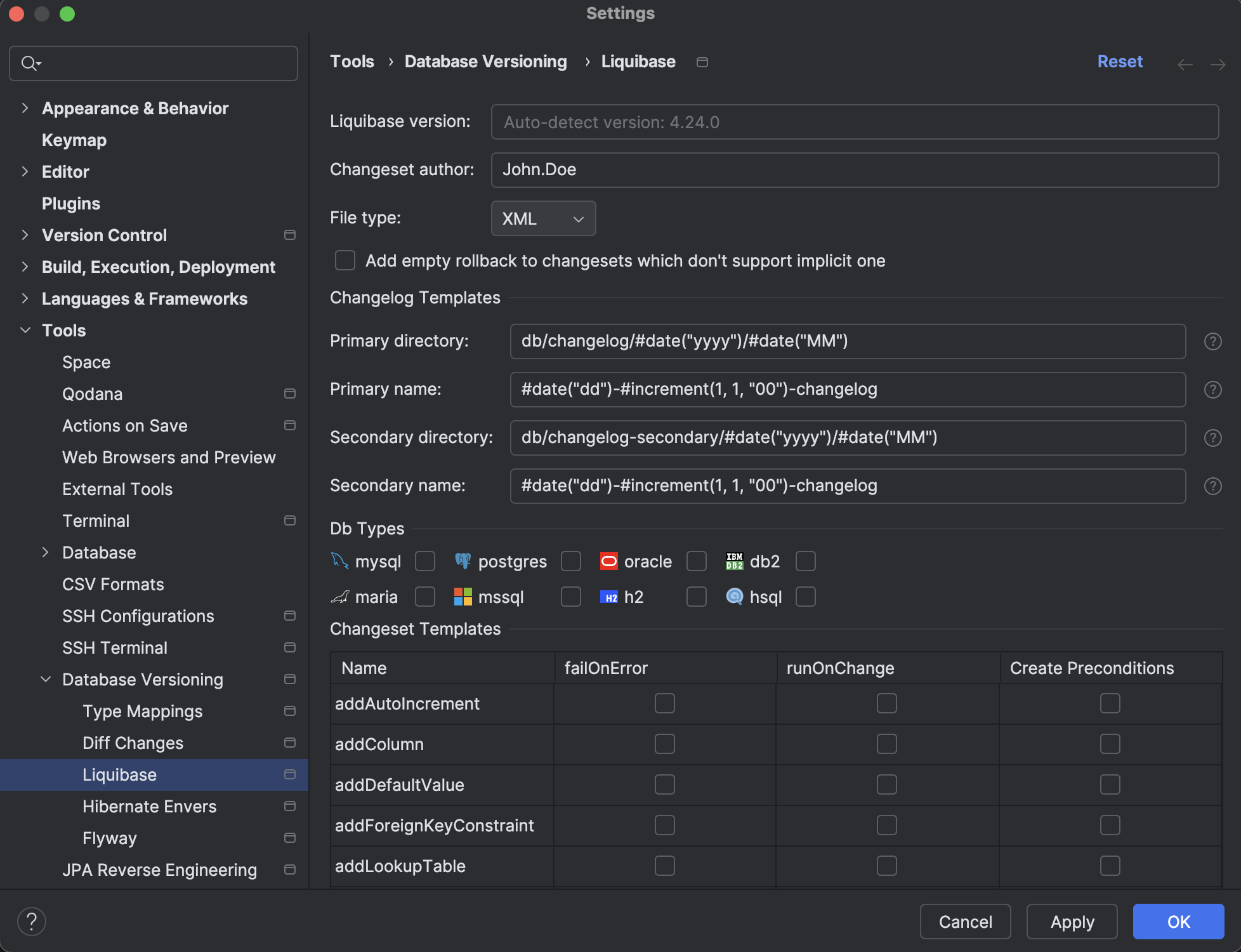 Liquibase | IntelliJ IDEA Documentation