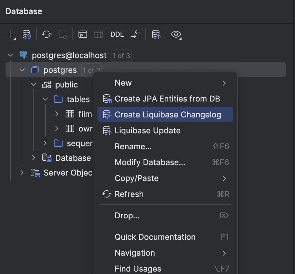 Liquibase | IntelliJ IDEA Documentation