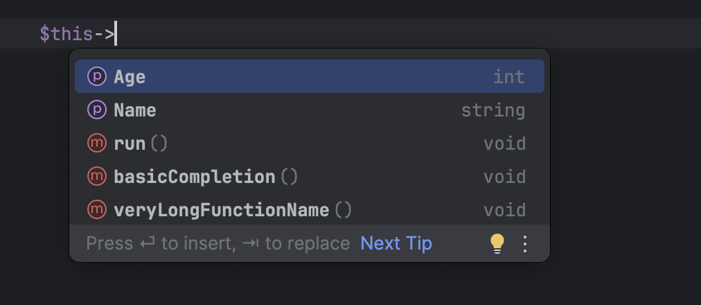 Code completion | PhpStorm Documentation