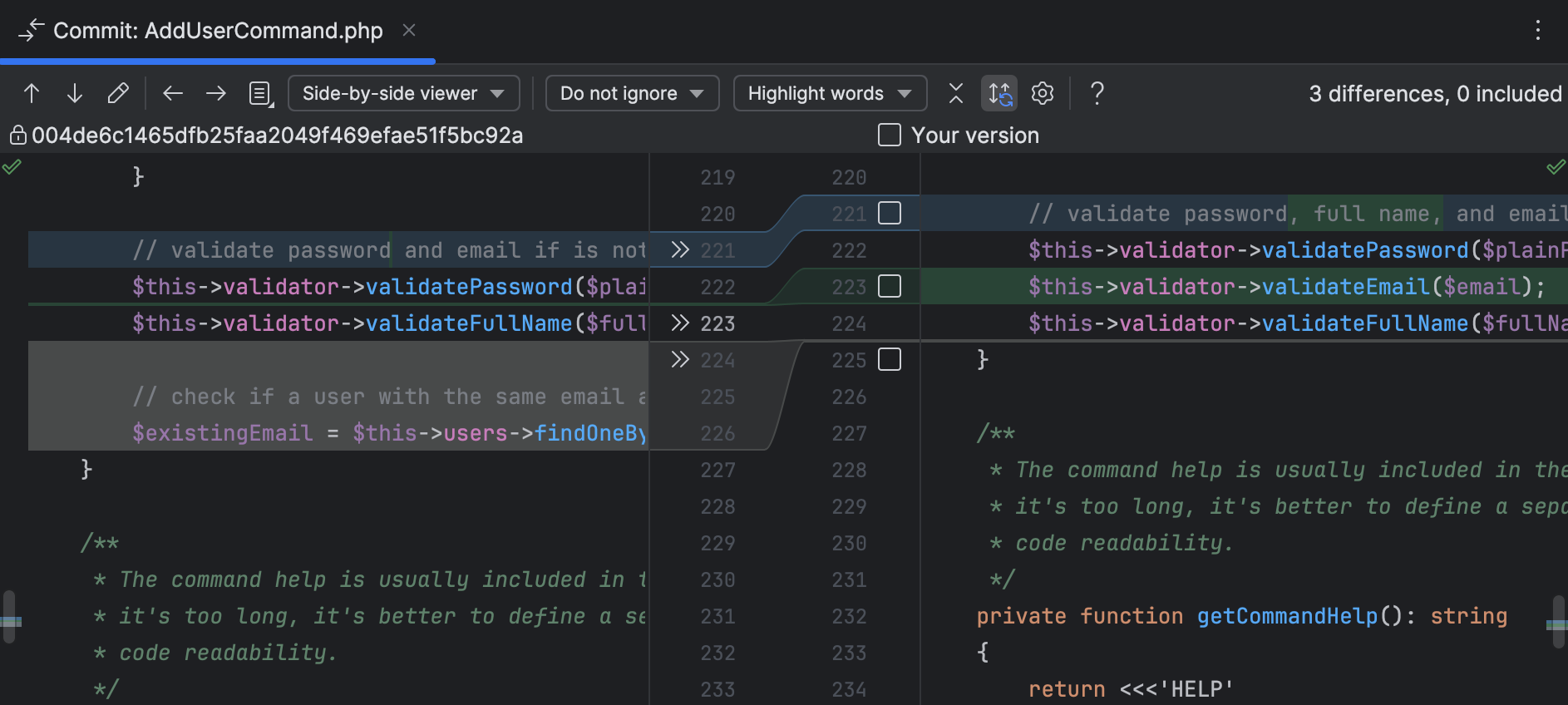 Compare files, folders, and text sources | PhpStorm Documentation