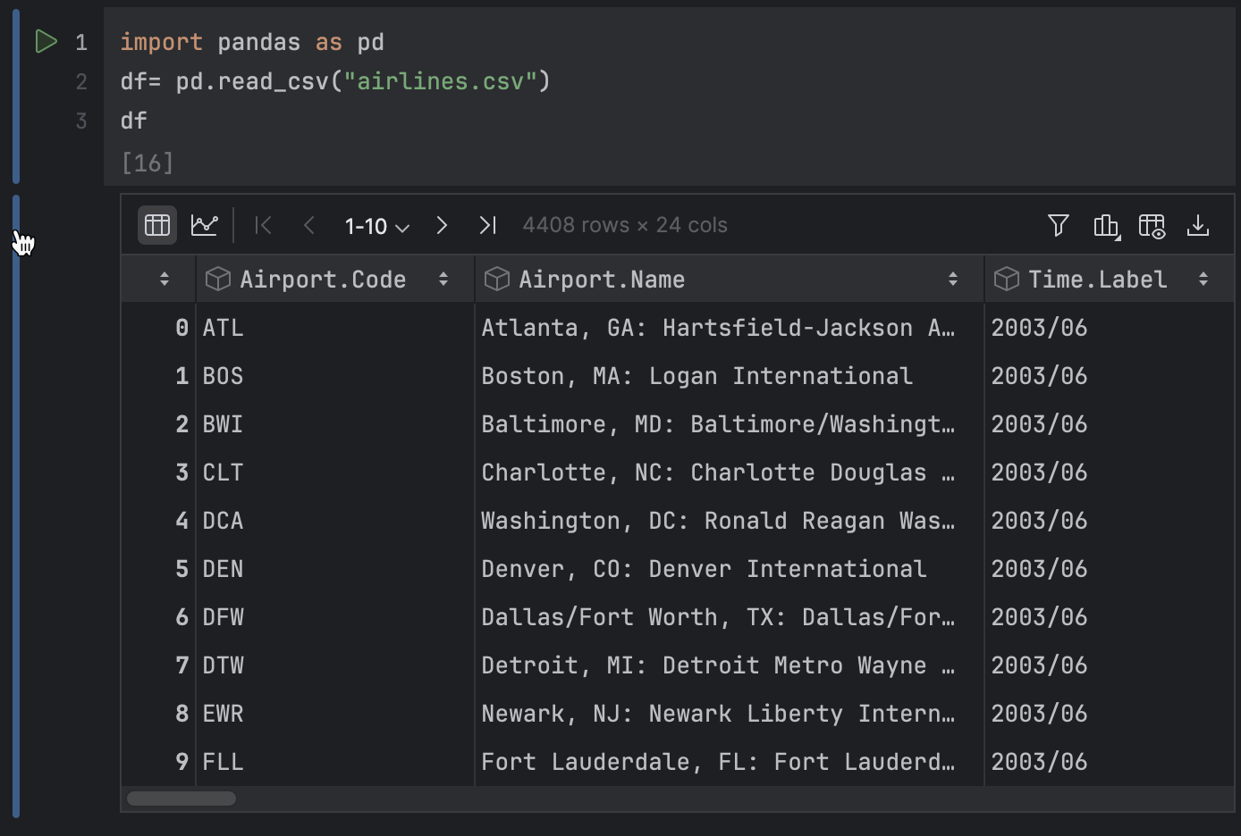 Work with outputs | PyCharm Documentation