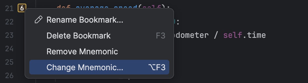 Bookmarks | PyCharm Documentation