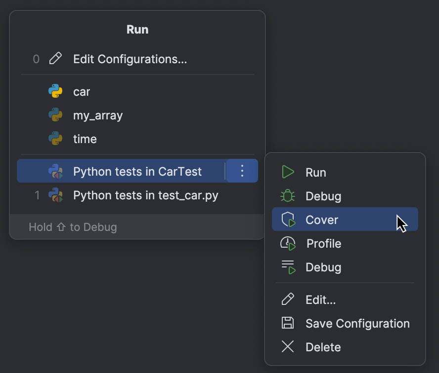 Running with coverage | PyCharm Documentation