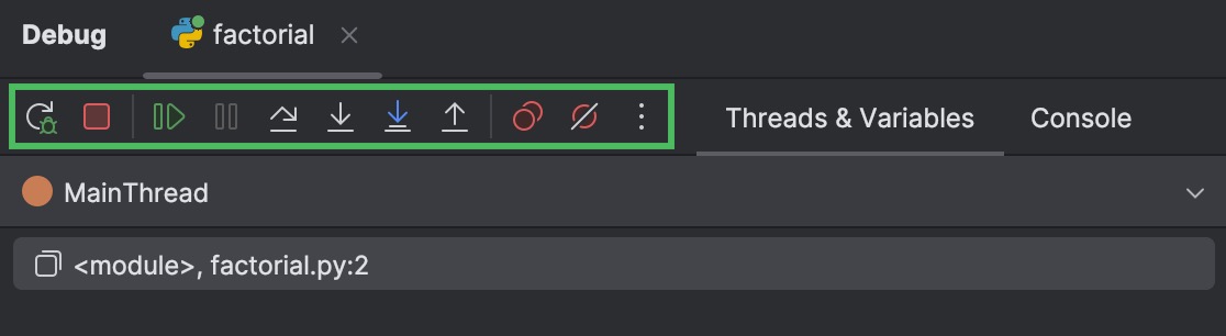 Debug tool window | PyCharm Documentation
