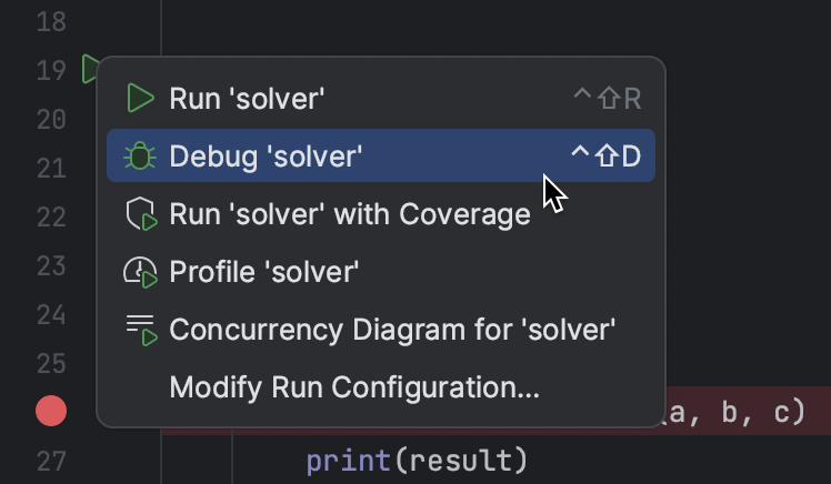 Part 1. Debugging Python Code | PyCharm Documentation