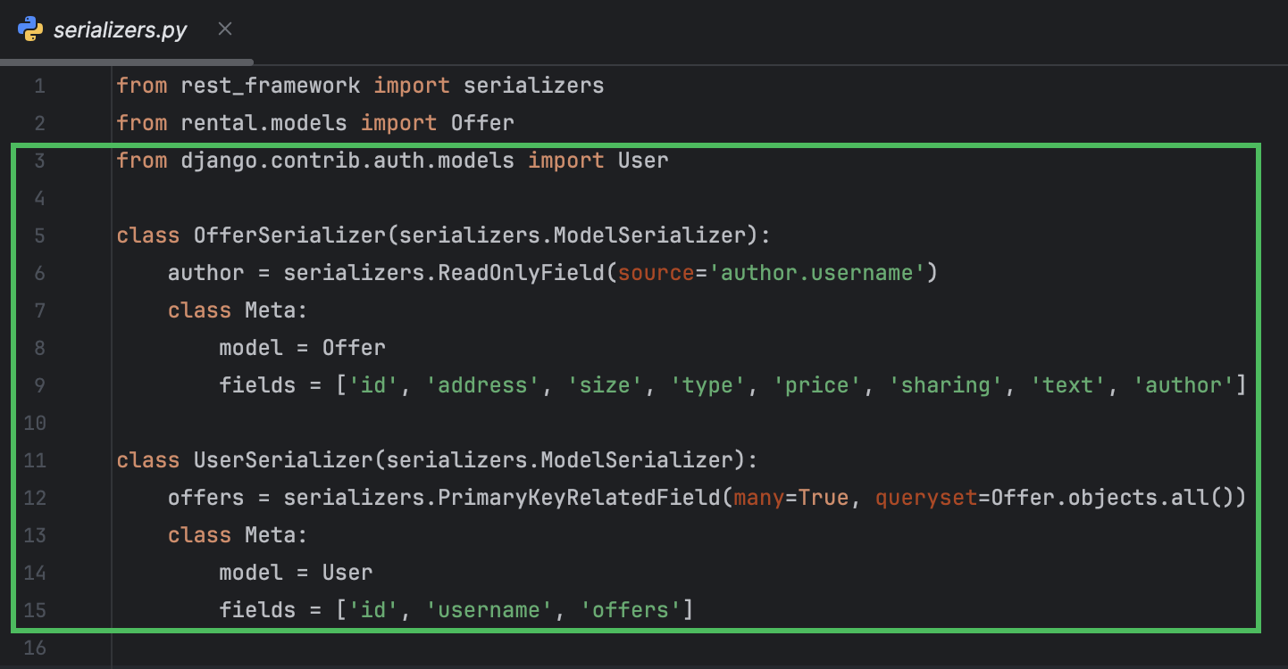 使用 Django REST Framework 构建 API | PyCharm 文档