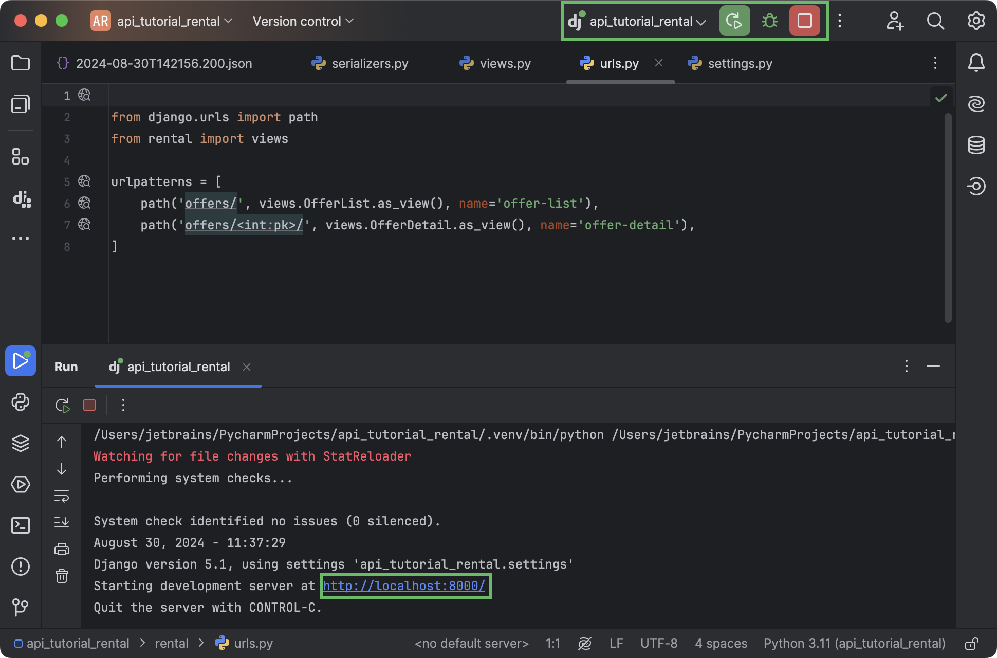 使用 Django REST Framework 构建 API | PyCharm 文档