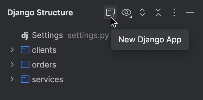 在项目中创建一个 Django 应用程序 | PyCharm 文档