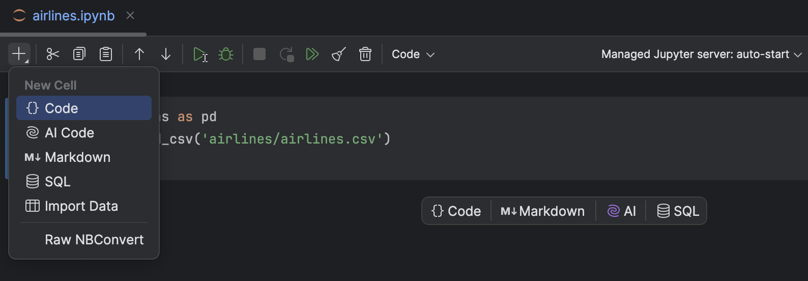 Create and edit Jupyter notebooks | DataSpell Documentation