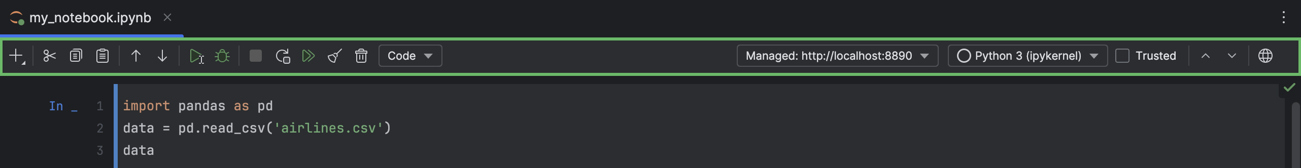 Jupyter notebooks | DataSpell Documentation