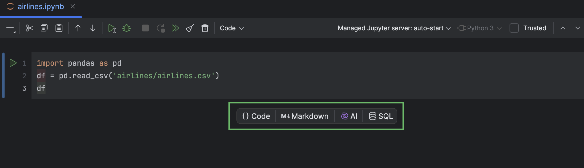 Create and edit Jupyter notebooks | DataSpell Documentation