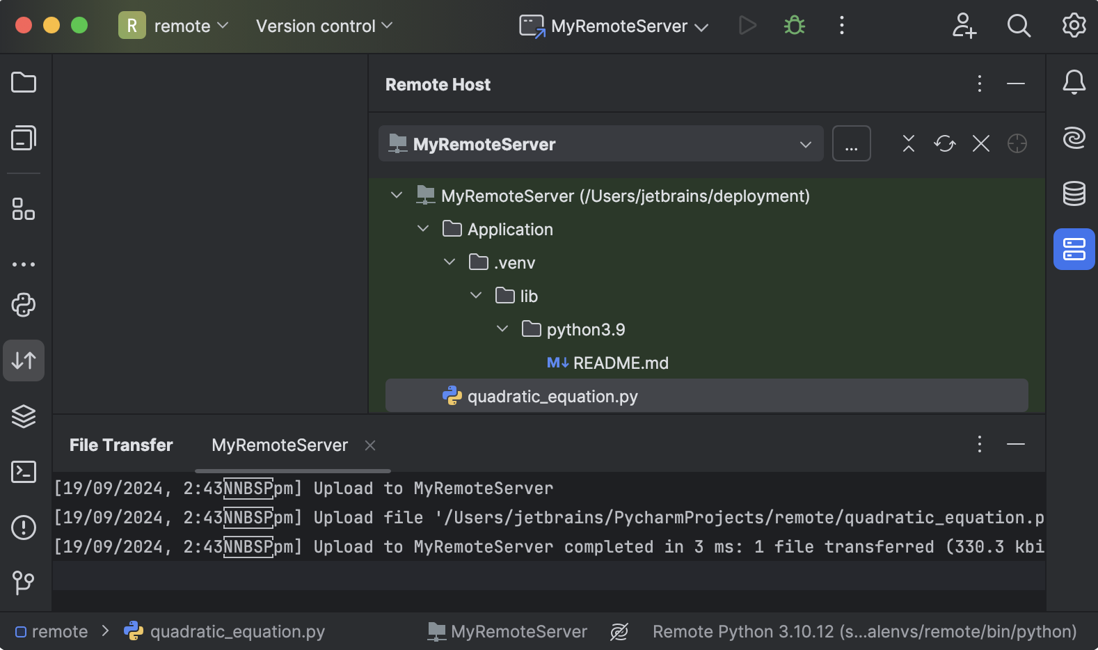 Upload and download files | PyCharm Documentation