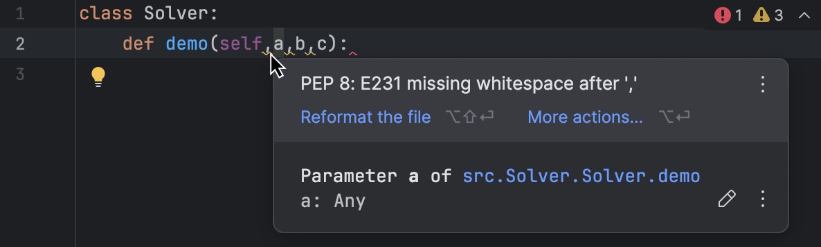 代码质量辅助提示与技巧，或如何让您的代码看起来更漂亮？ | PyCharm 文档