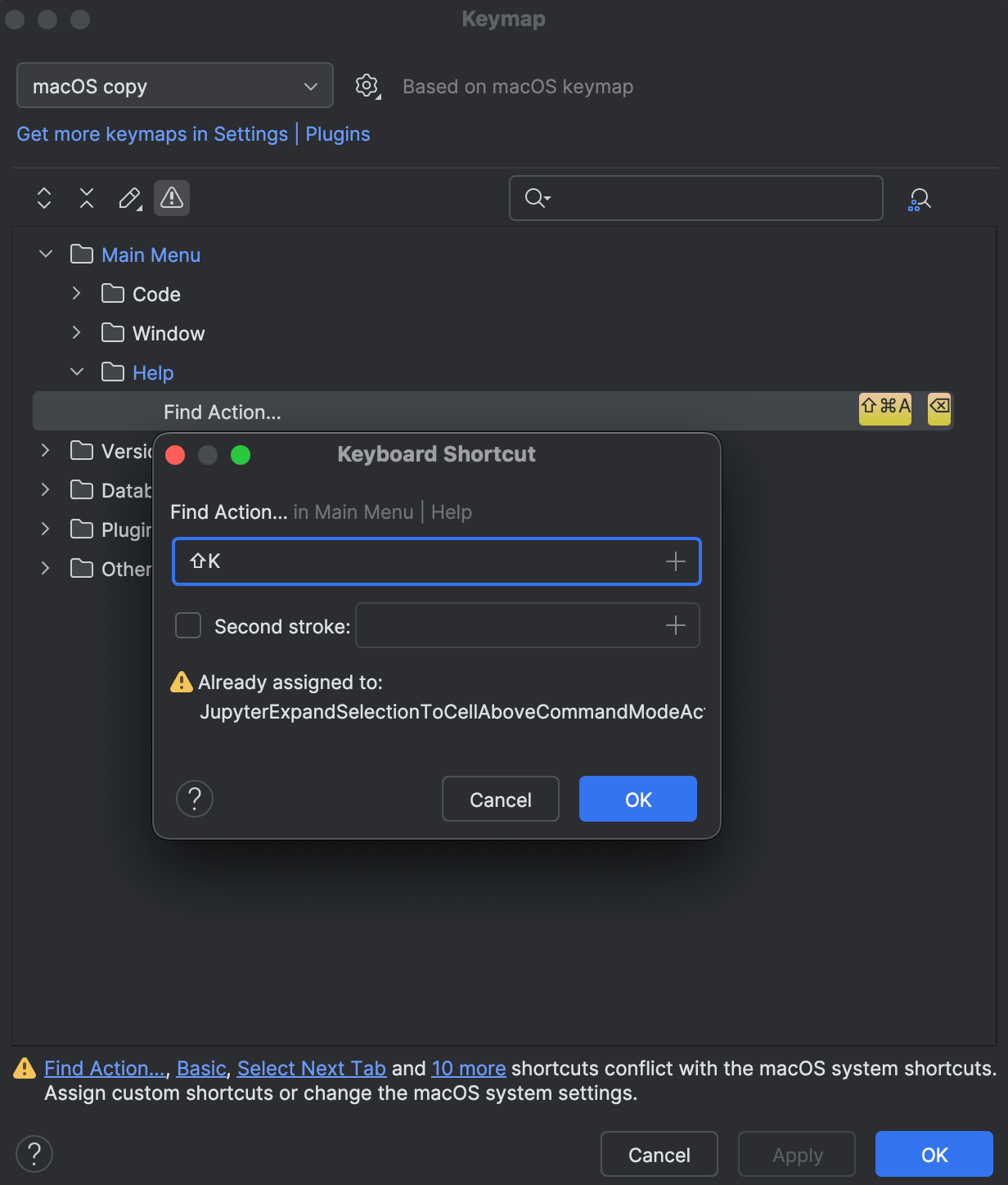 キーボードショートカットを設定する | PyCharm ドキュメント