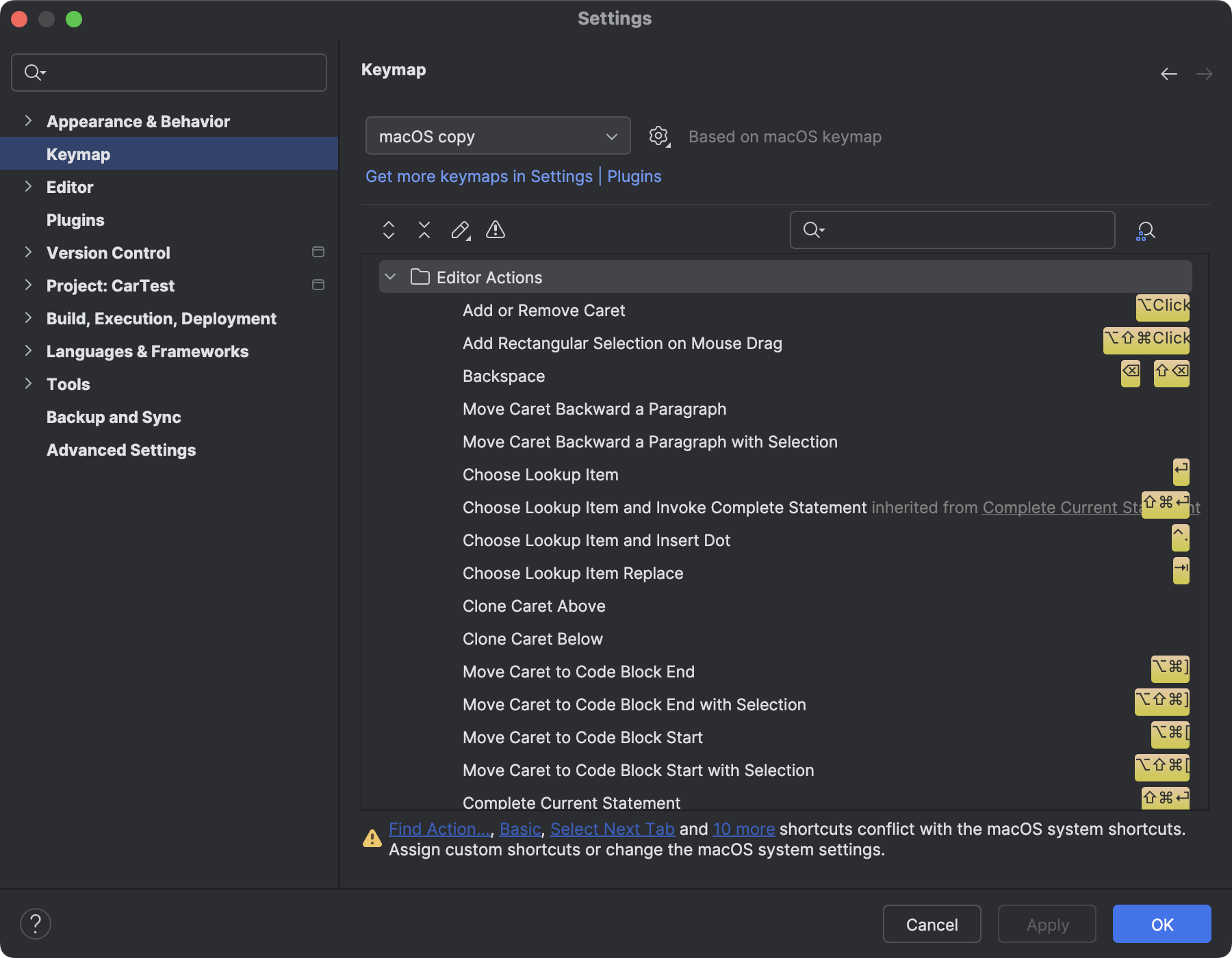 配置键盘快捷键 | PyCharm 文档