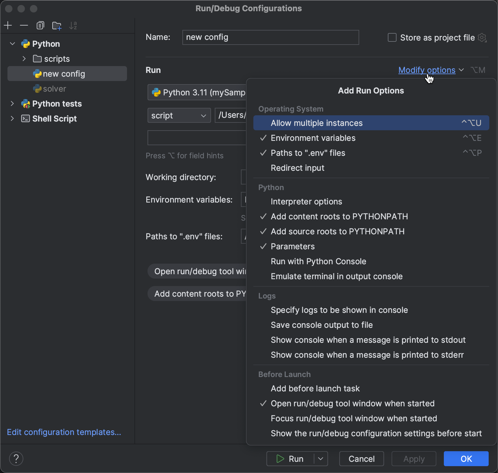 Run/debug configurations | PyCharm Documentation