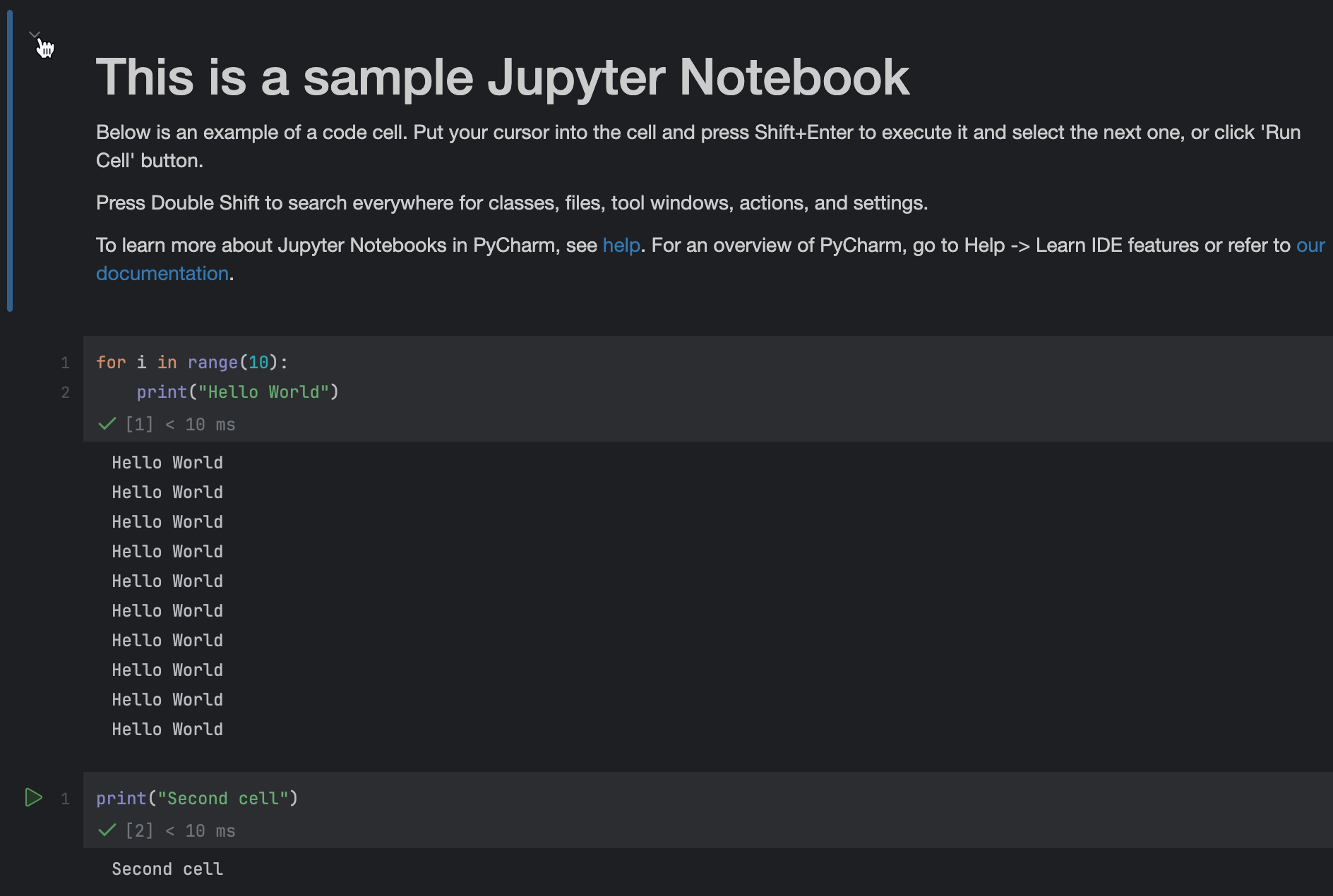 Create and edit Jupyter notebooks | PyCharm Documentation