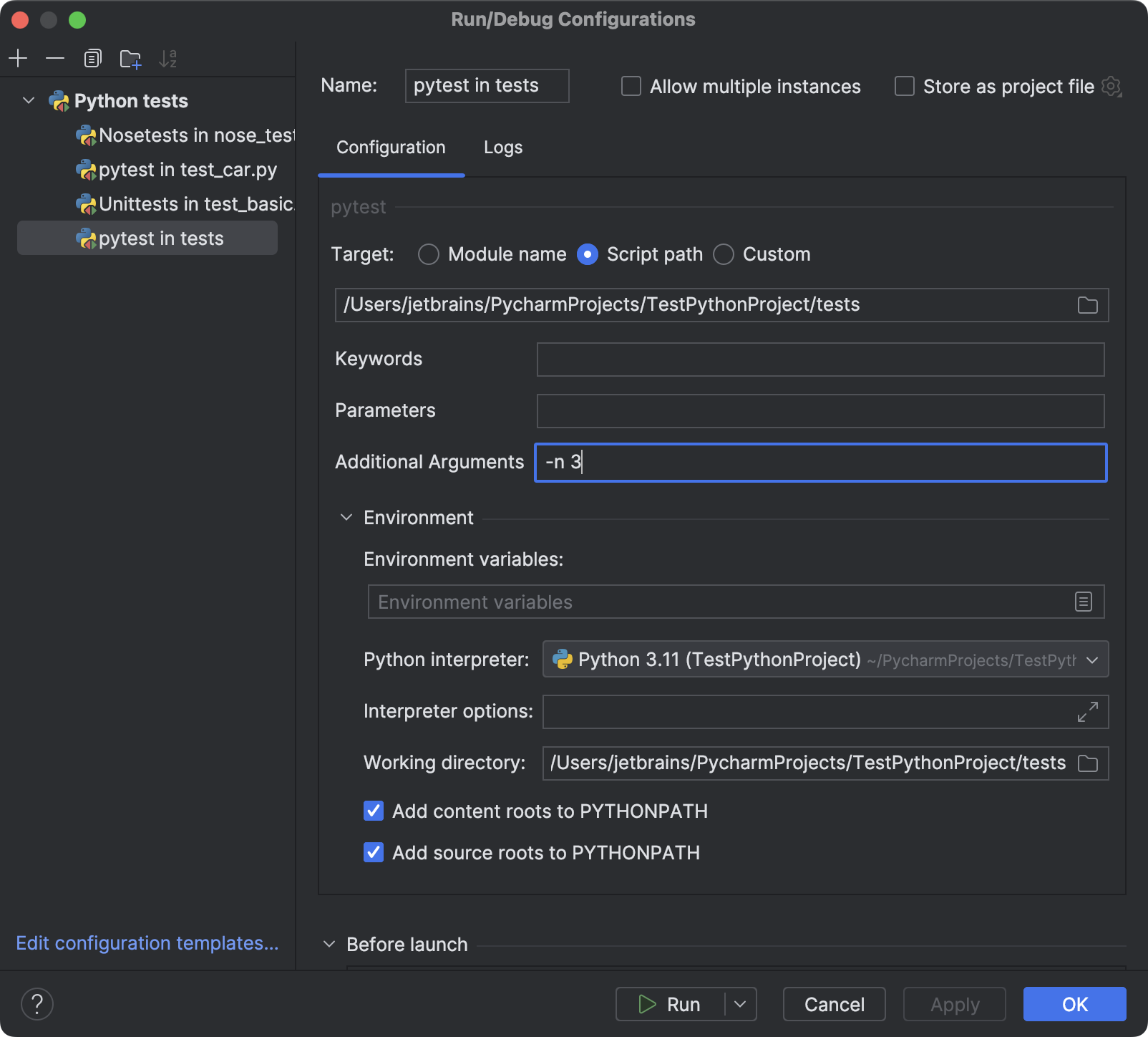 Run tests | PyCharm Documentation