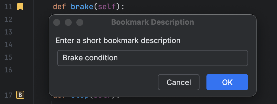 Bookmarks | PyCharm Documentation