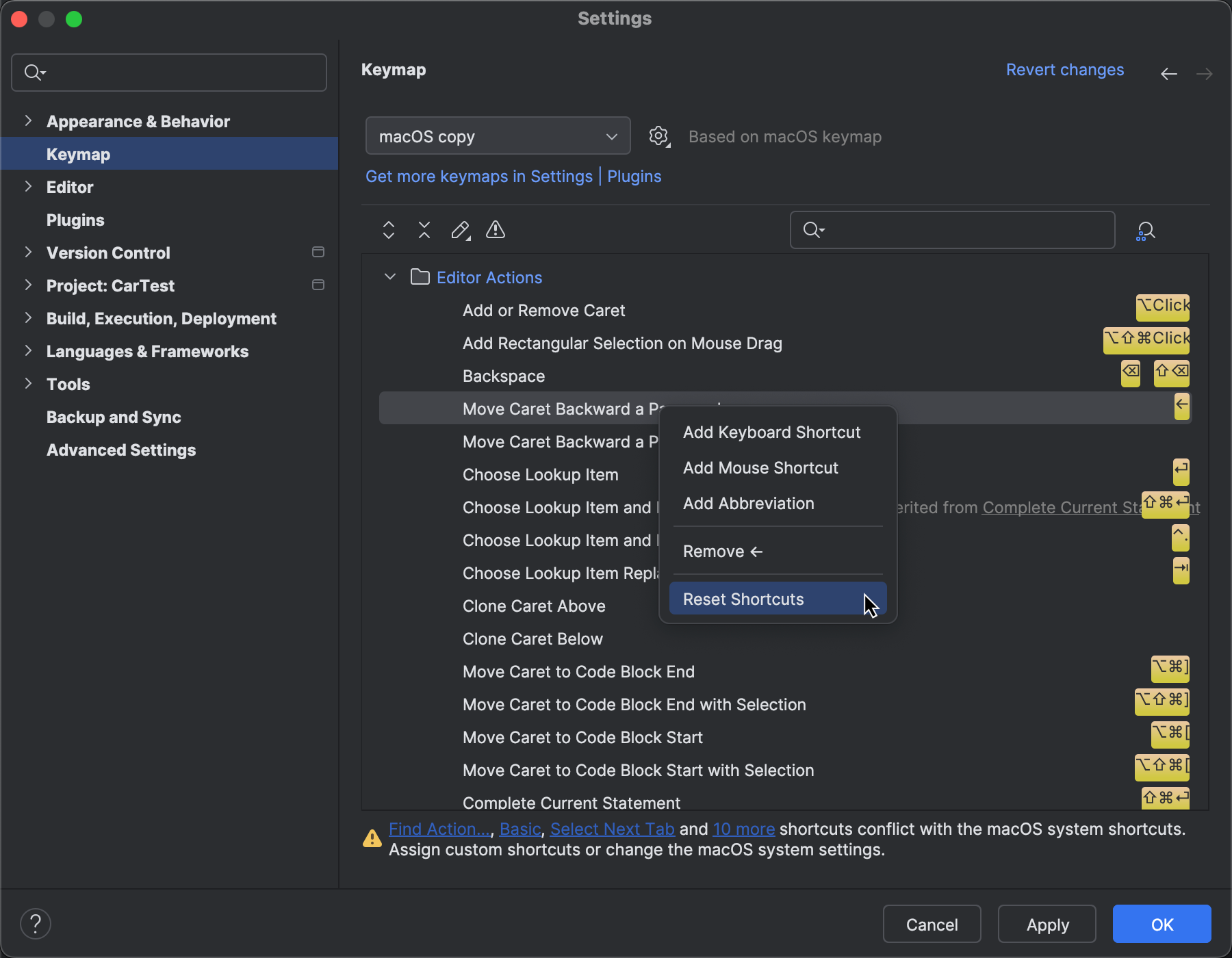 配置键盘快捷键 | PyCharm 文档