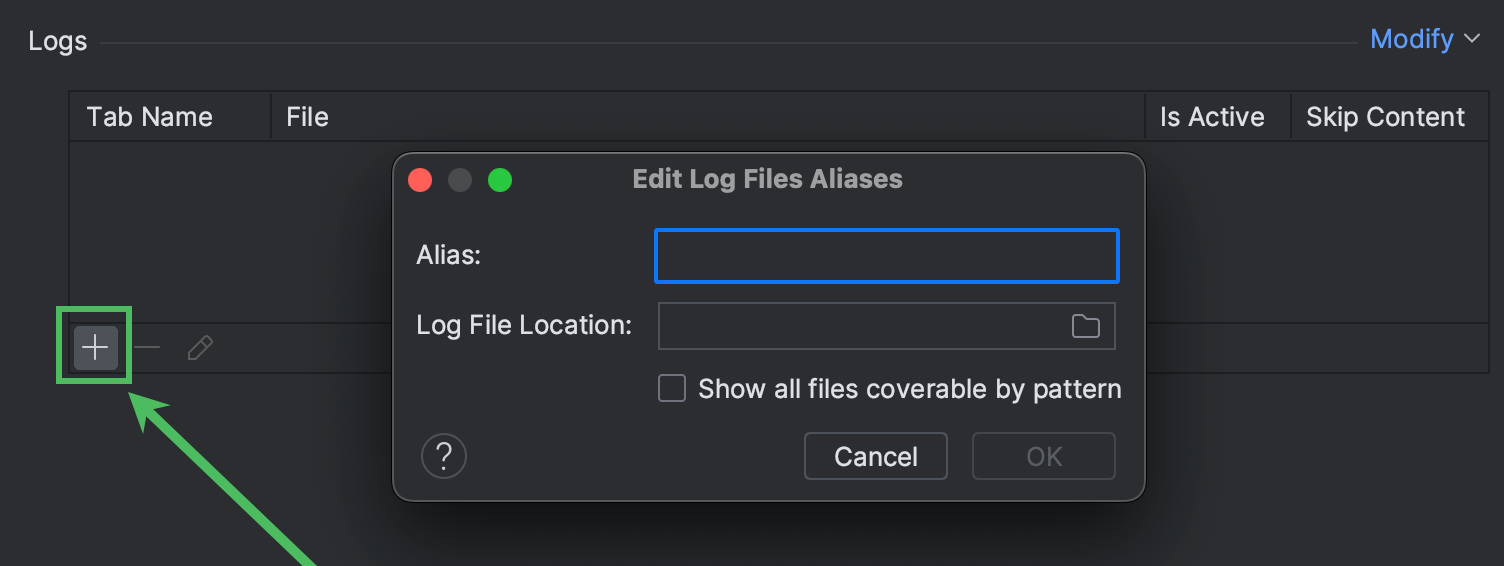 Setting log options | PyCharm Documentation