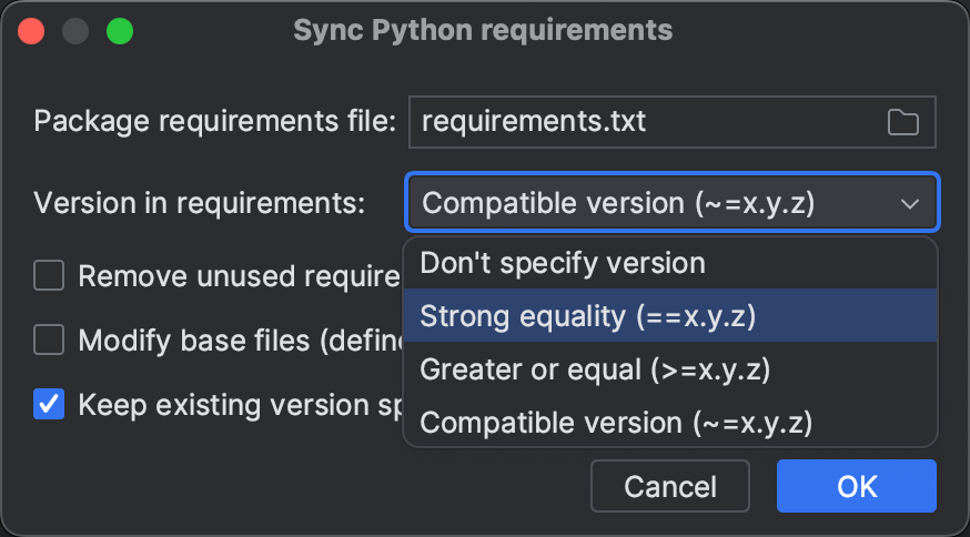 使用 requirements.txt | PyCharm 文档