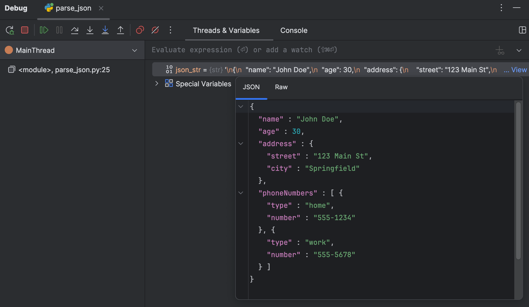 Examine suspended program | PyCharm Documentation
