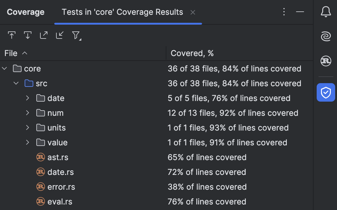 Code coverage | RustRover Documentation