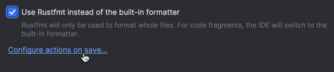 Rustfmt | RustRover Documentation