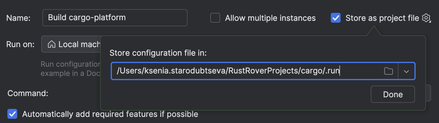 Run/debug configurations | RustRover Documentation