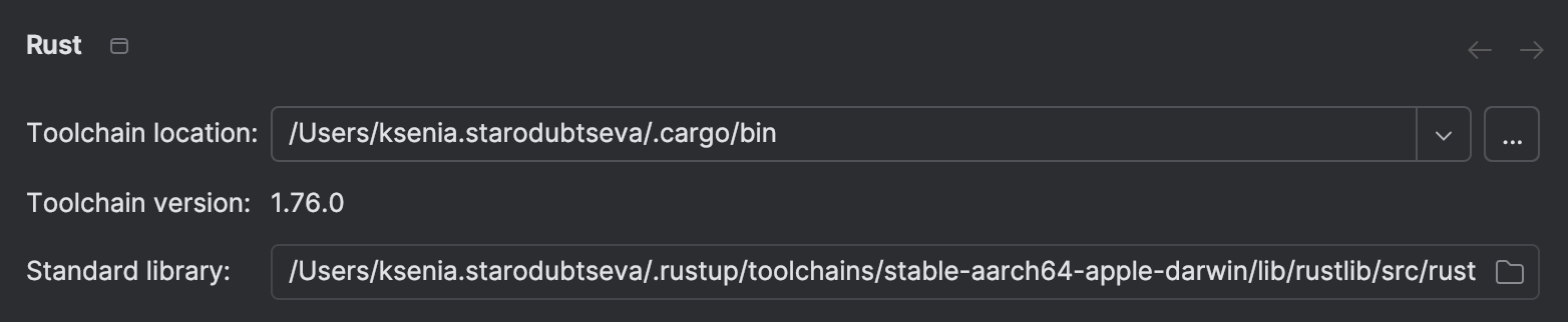 Rust toolchain and standard library | RustRover Documentation
