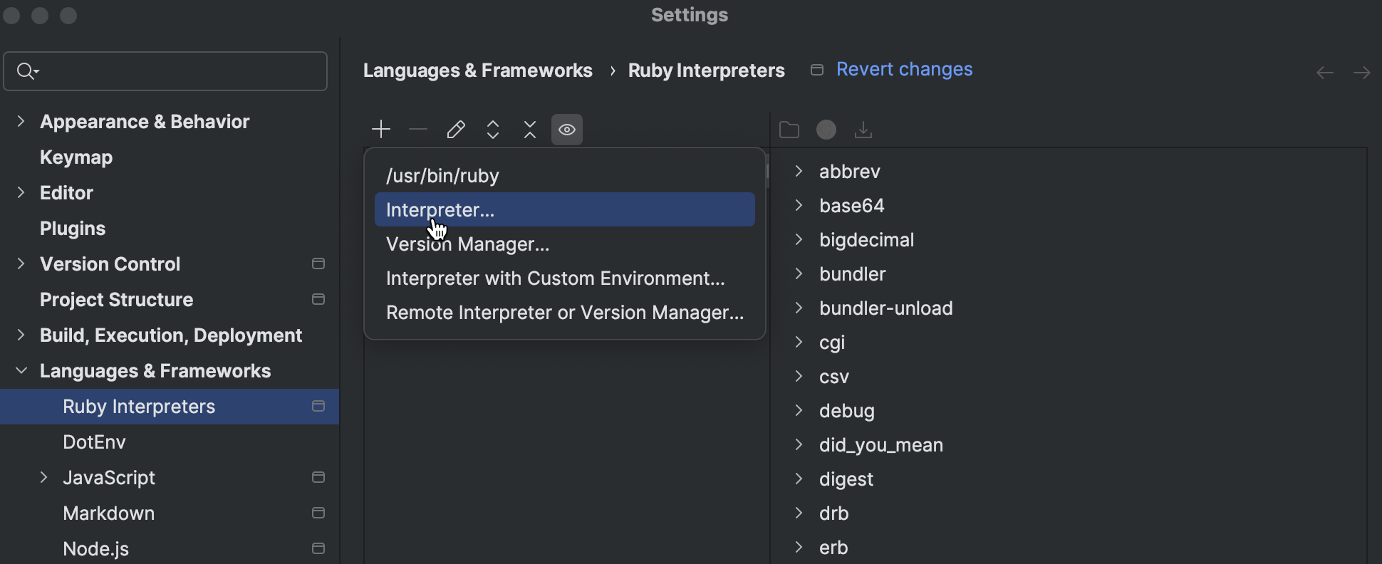 Configure A Ruby Interpreter Rubymine Documentation