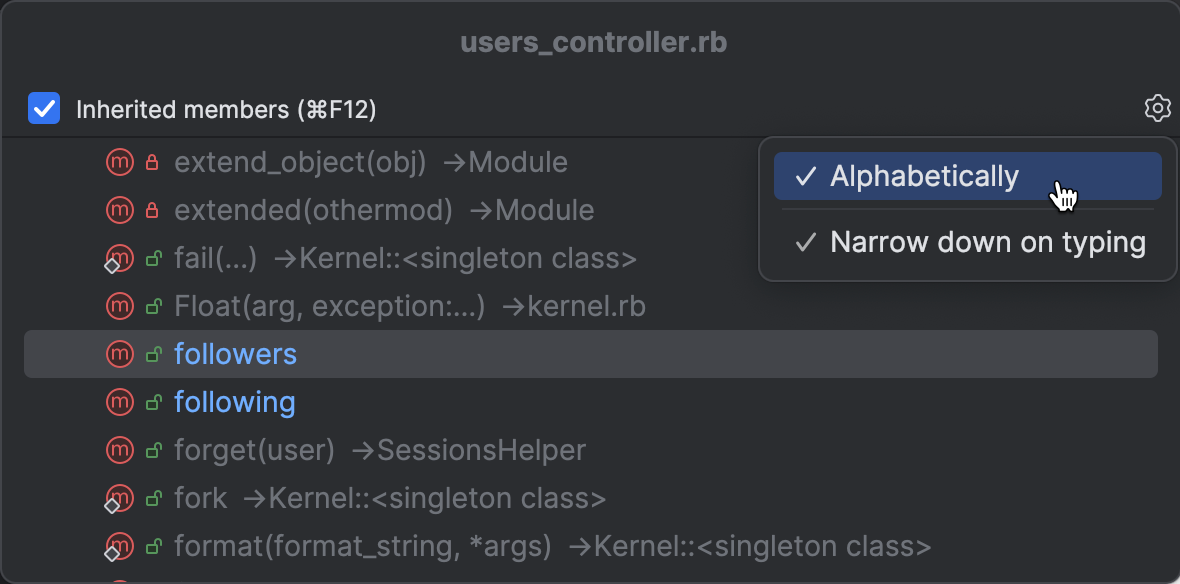 File structure | RubyMine Documentation