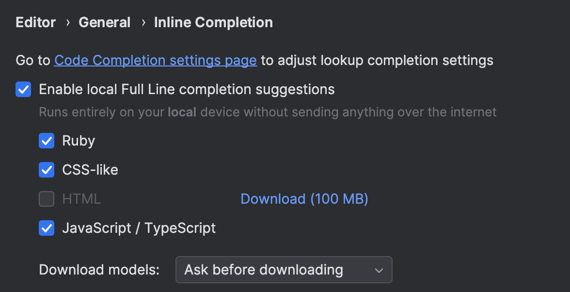 Full Line code completion | RubyMine Documentation