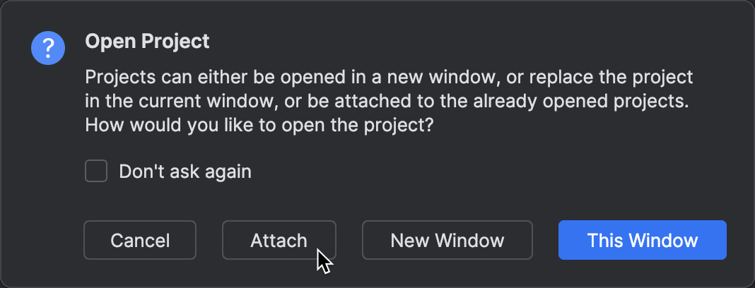 Open, move, and close projects | RubyMine Documentation