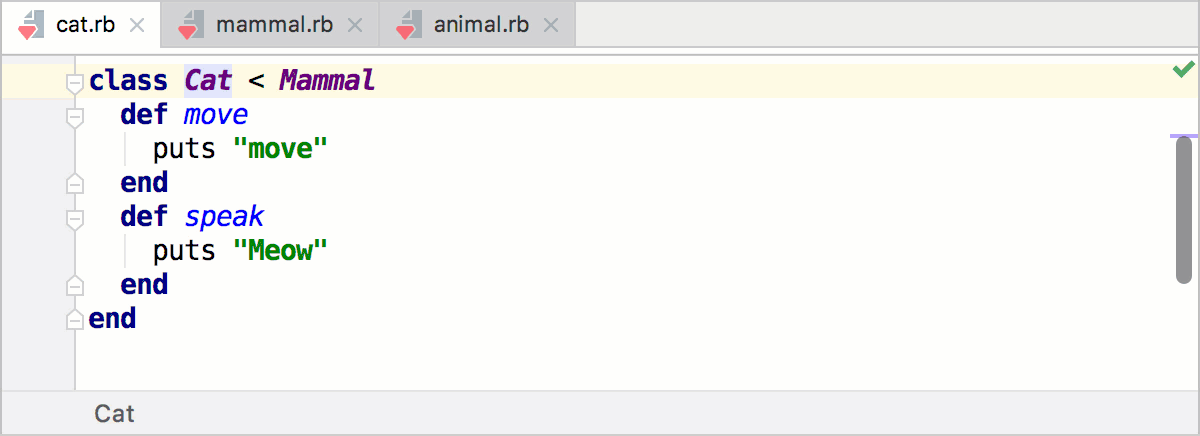 Pull members up, push members down | RubyMine Documentation