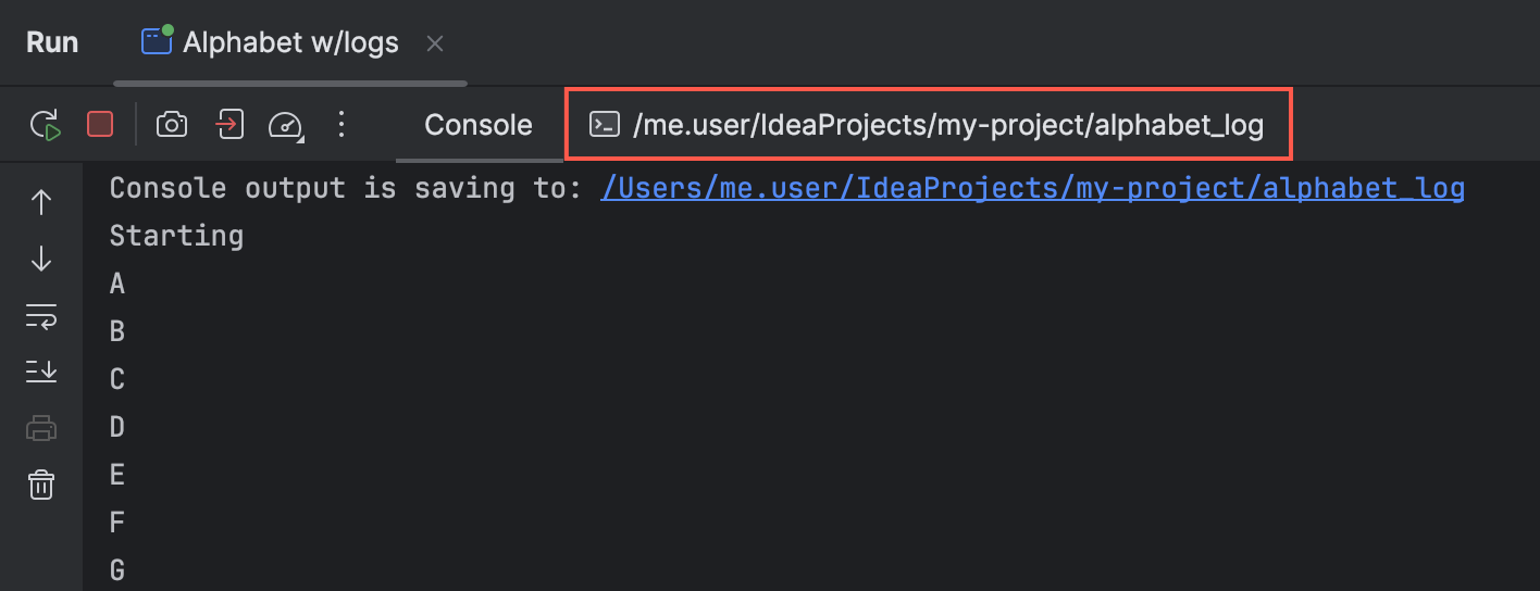 Logs tab | IntelliJ IDEA Documentation