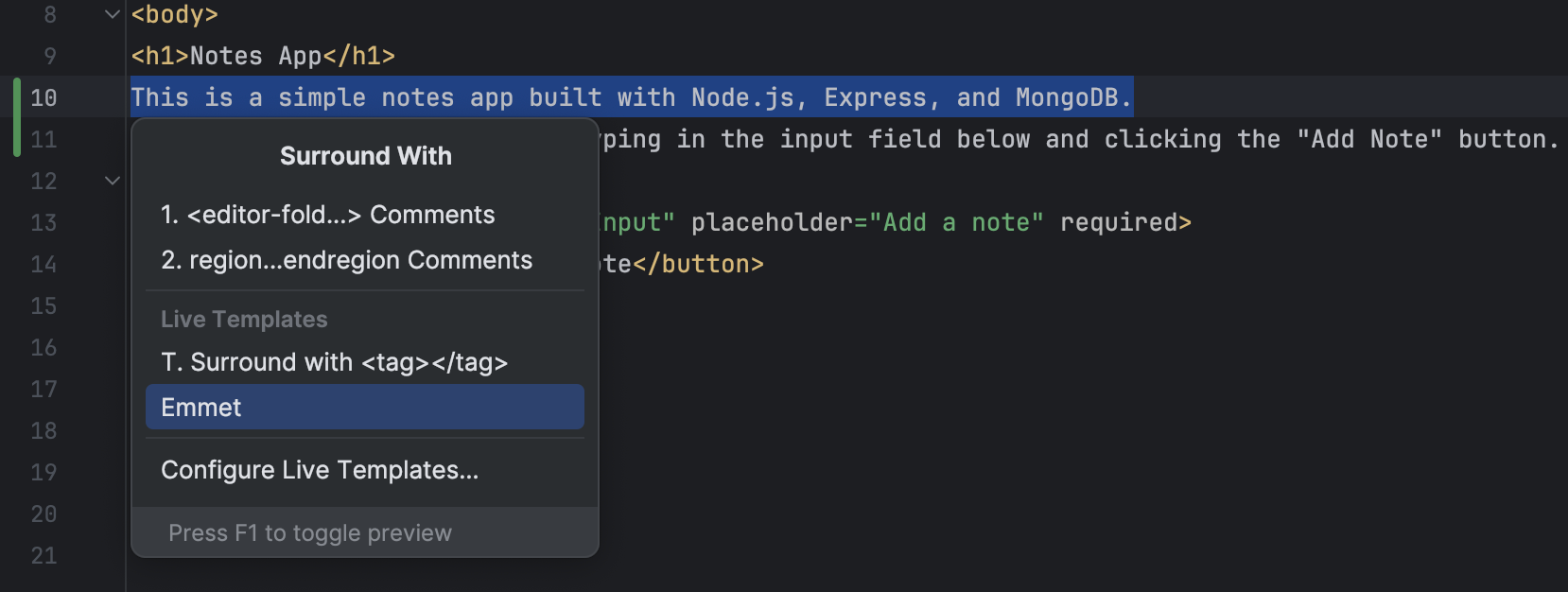 Emmet | WebStorm Documentation