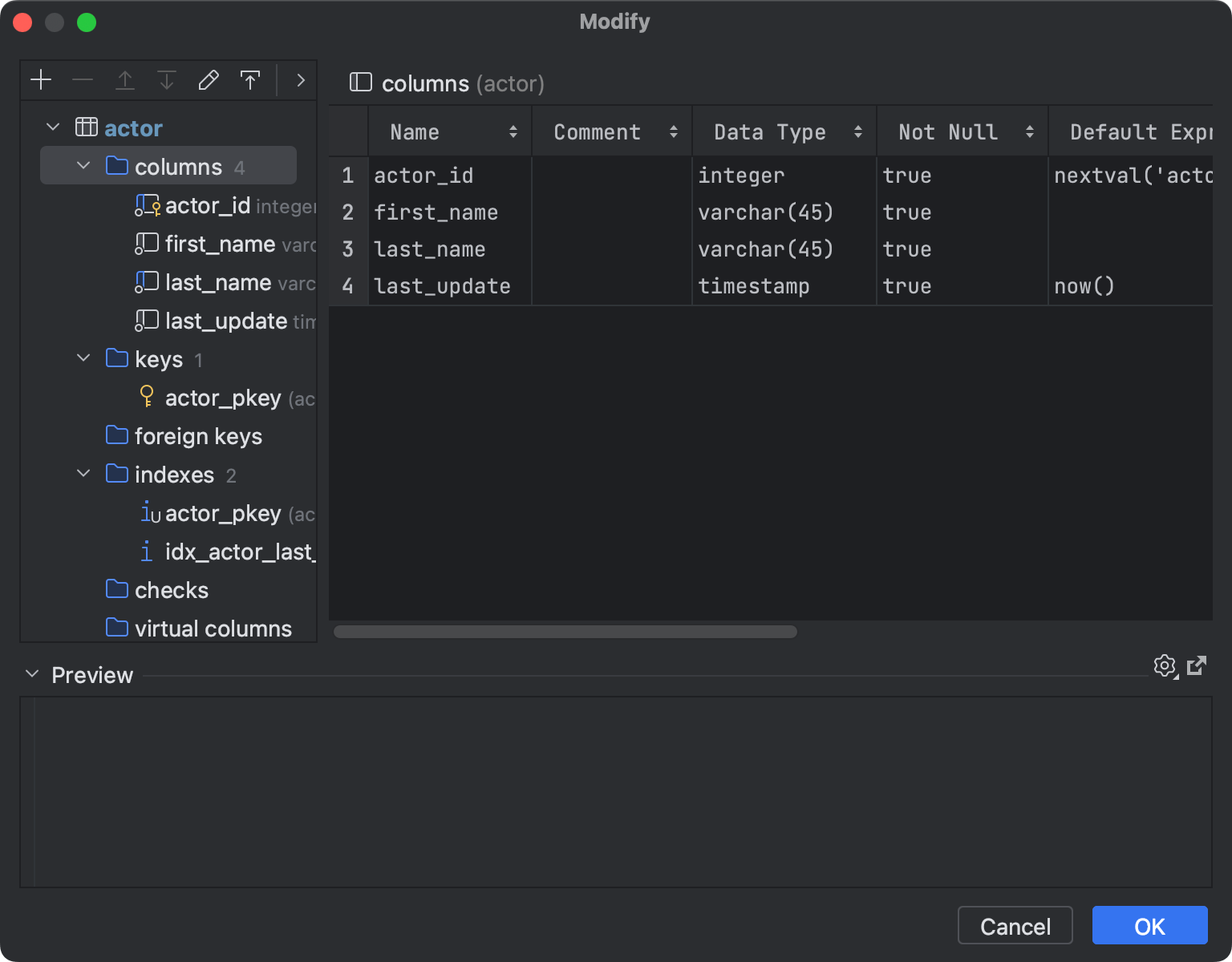 Tables | DataGrip Documentation