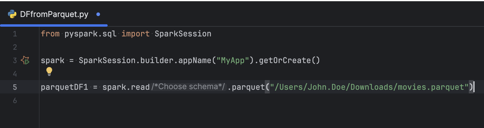 Spark DataFrame coding assistance | IntelliJ IDEA Documentation