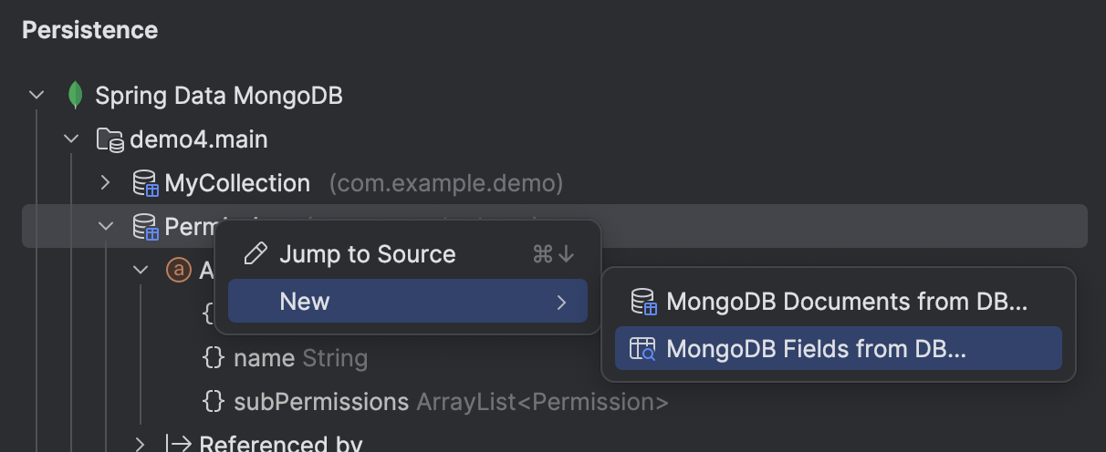 Persistence tool window | IntelliJ IDEA Documentation