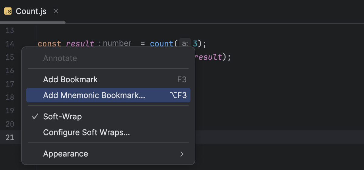 Bookmarks | WebStorm Documentation