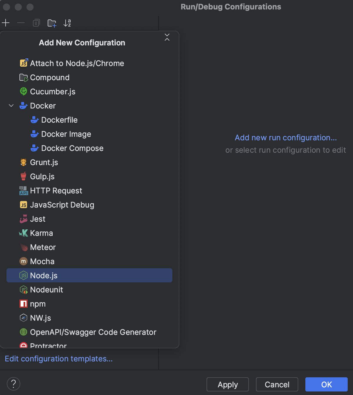 Run/debug configurations | WebStorm Documentation