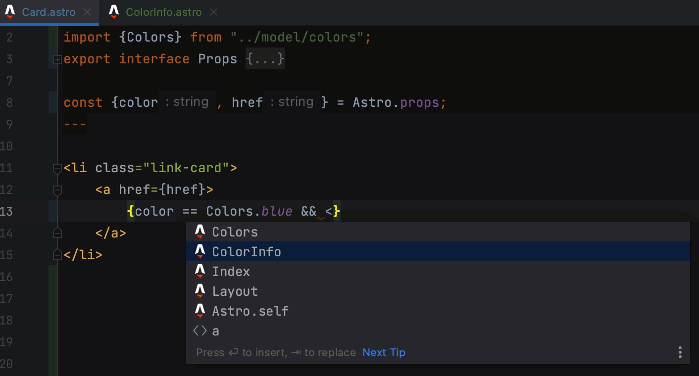 Astro | WebStorm Documentation