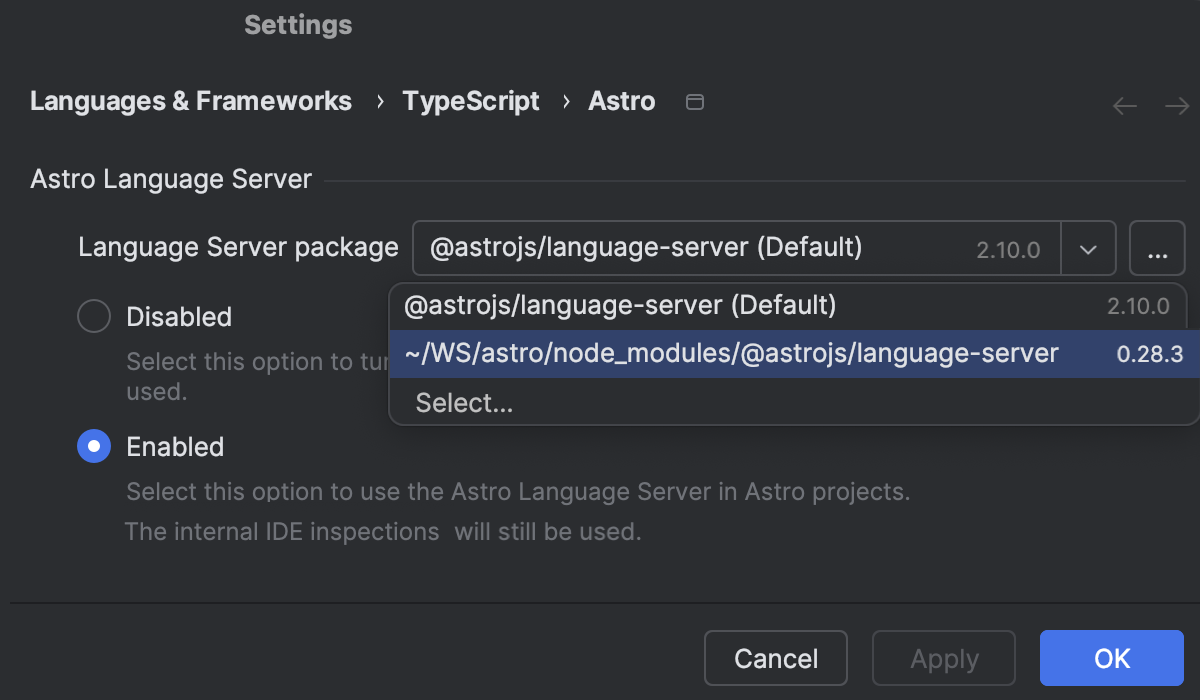 Astro | WebStorm Documentation