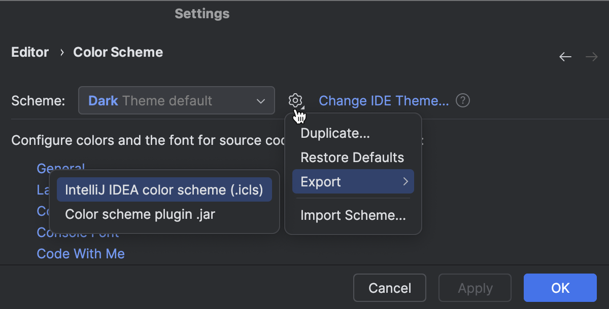 Color Scheme | WebStorm Documentation