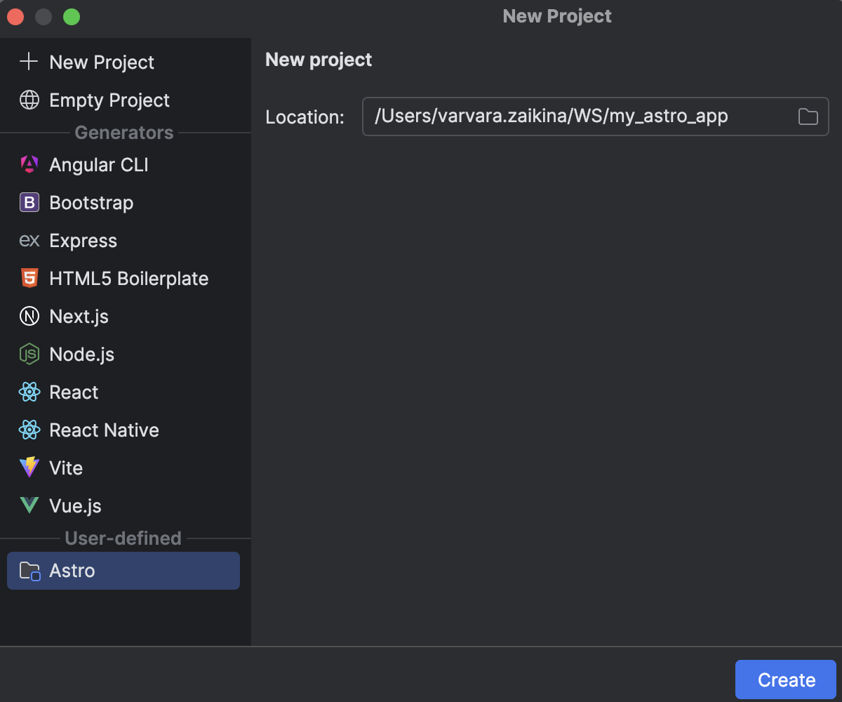 Creating projects | WebStorm Documentation